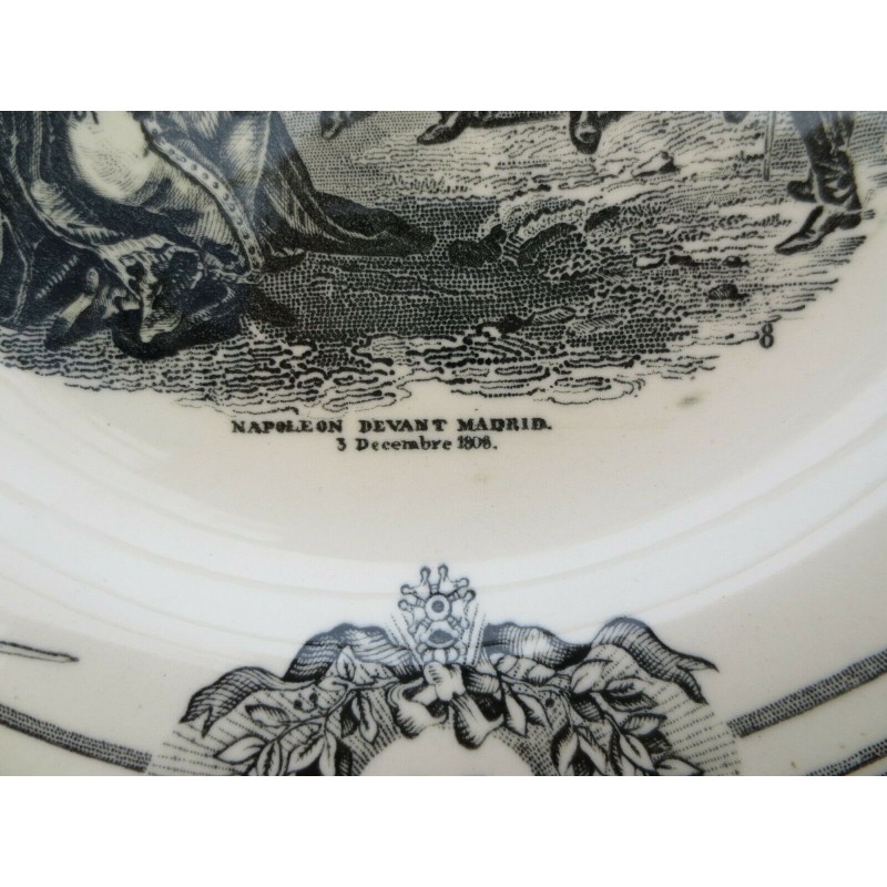 ASSIETTE PARLANTE NAPOLEON EN FAIENCE BOCH FRERE LA LOUVIERE